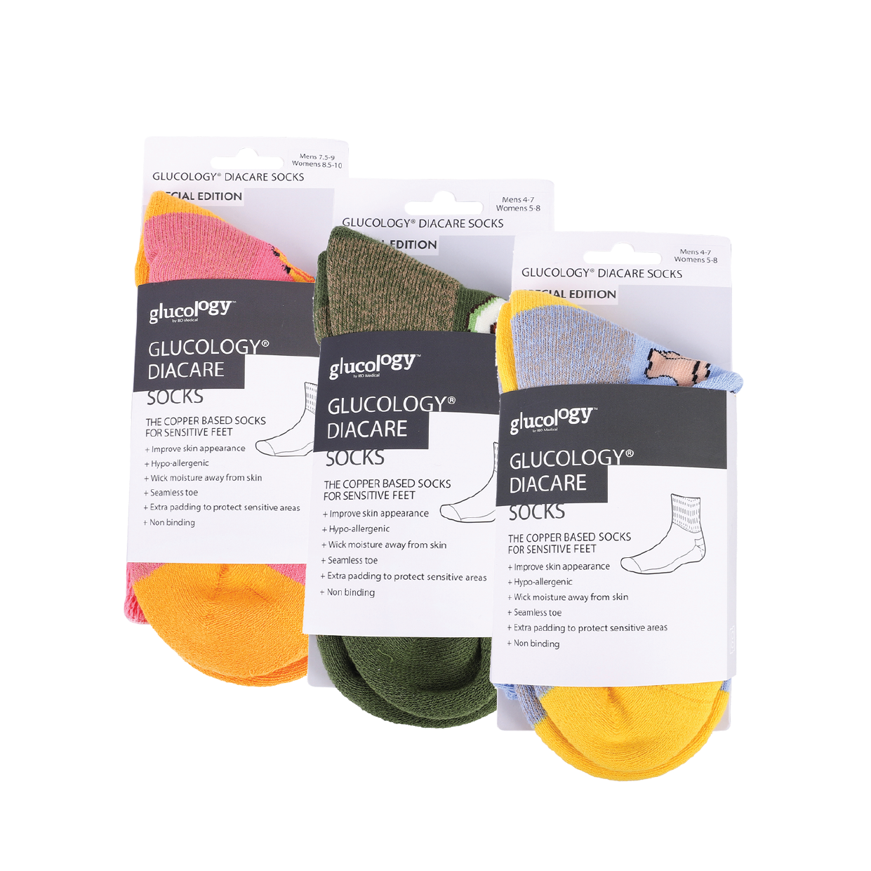 Glucology DiaCare Copper-Infused Avocado Patterned Socks